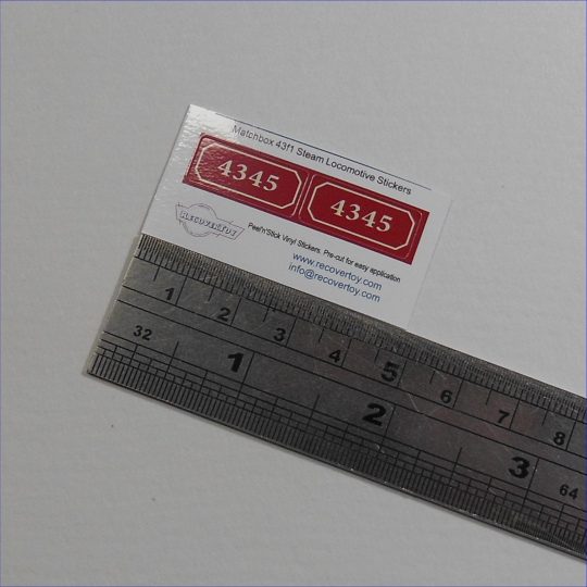 Matchbox Lesney 43f1 Steam Train Locomotive 4345 Stickers Set