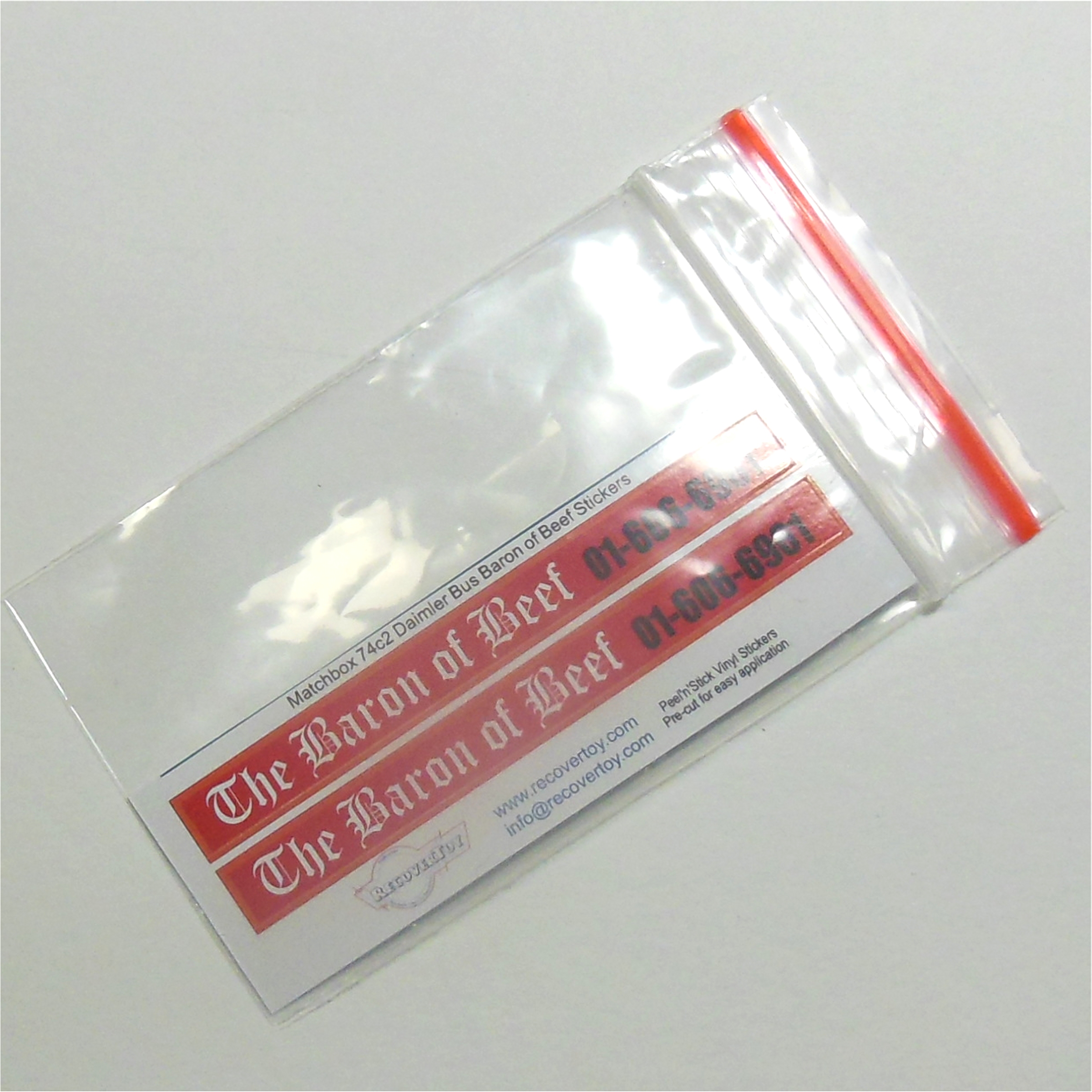 Matchbox Lesney 74c2 Daimler Bus Baron of Beef Sticker Set