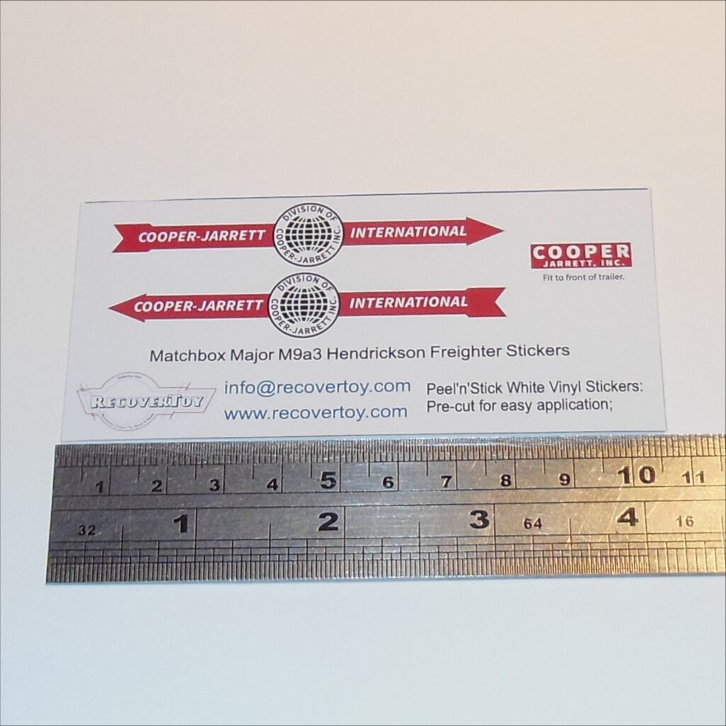 Matchbox Lesney Major Pack 9a3 Cooper Jarrett Double Freighter Red Stickers
